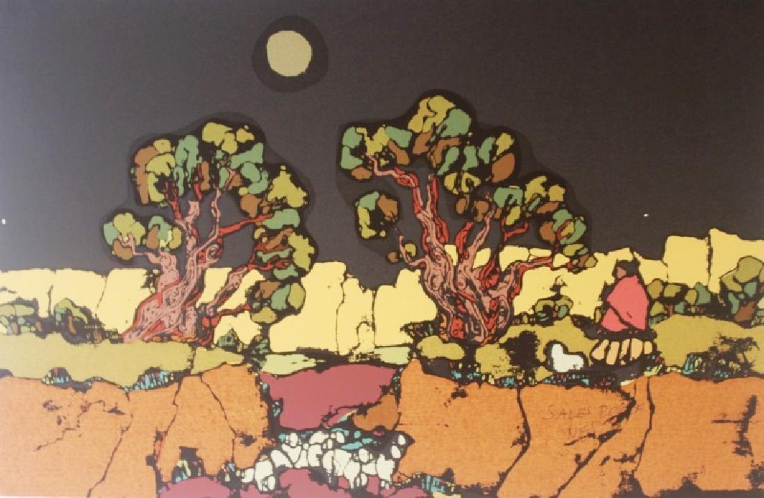 Eyvind Earle "The Great Red Barn" Serigraph