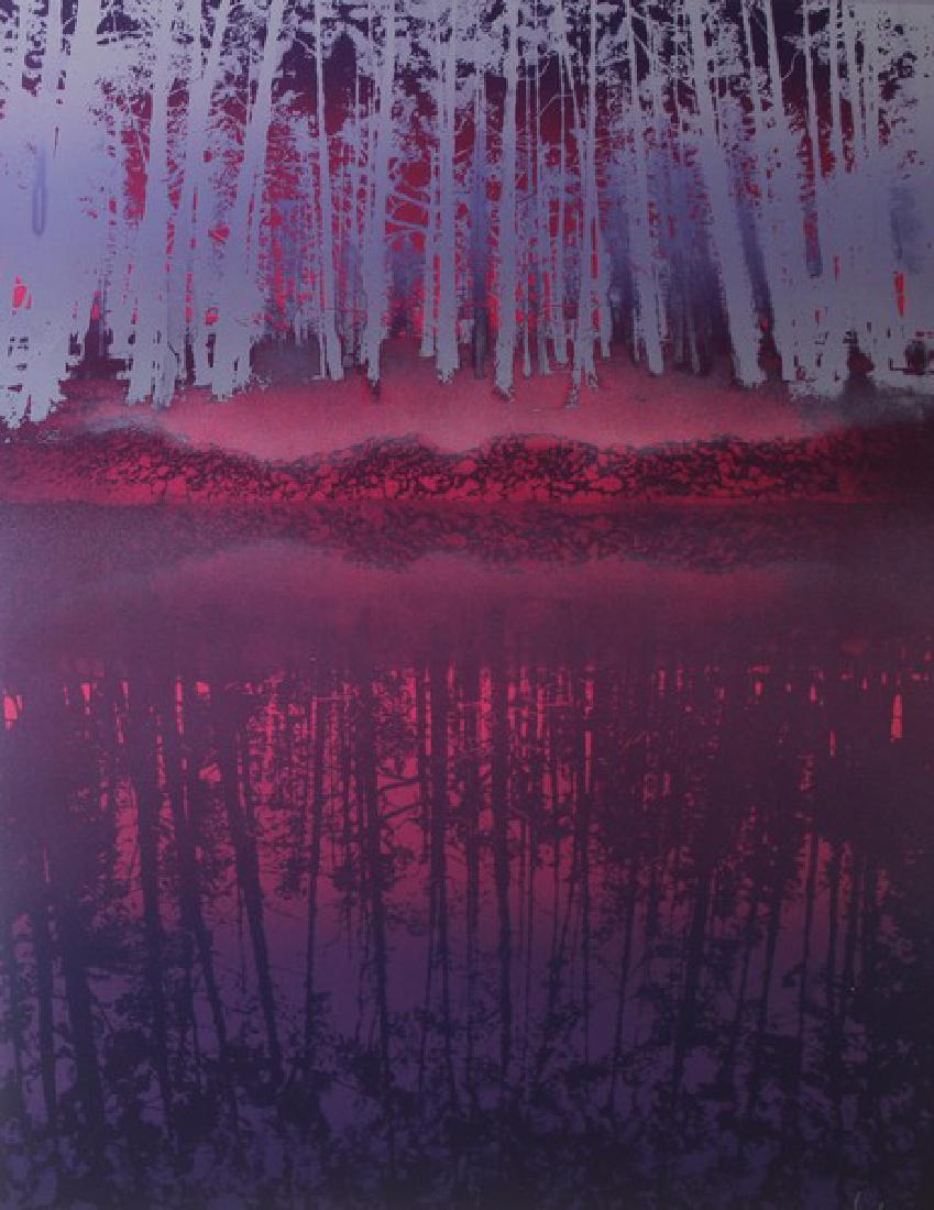 Eyvind Earle "The Great Red Barn" Serigraph