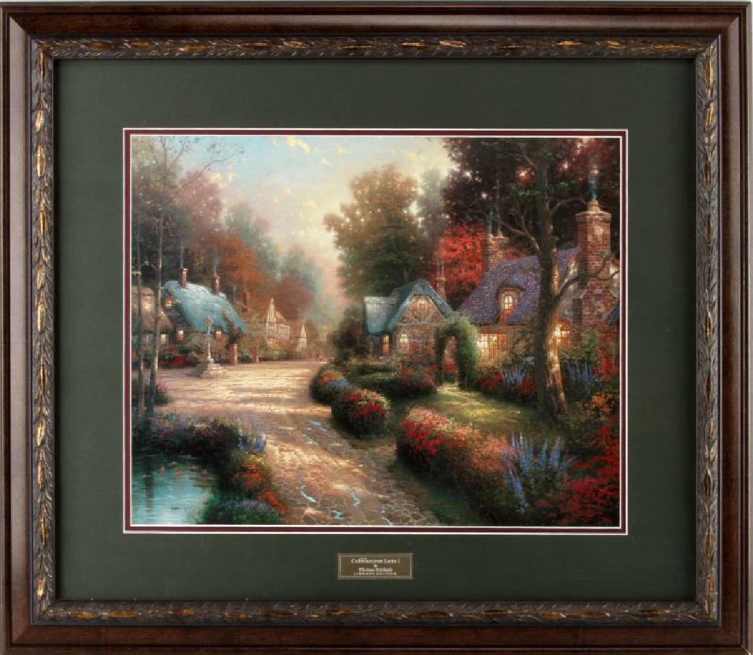 Cobblestone Lane Print Thomas Kinkade Framed