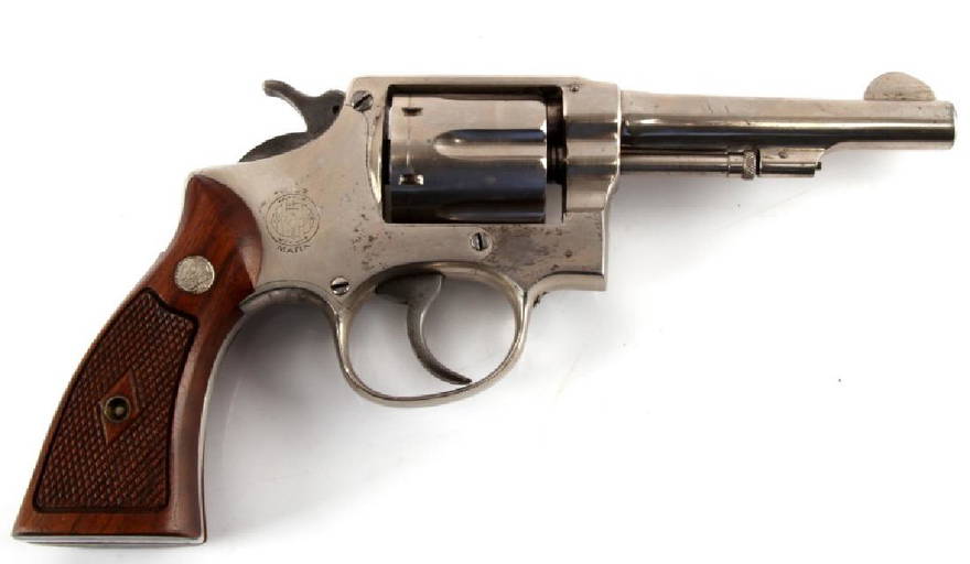 Spanish Copy S&w 1905 6 Shot Revolver Nickel .38