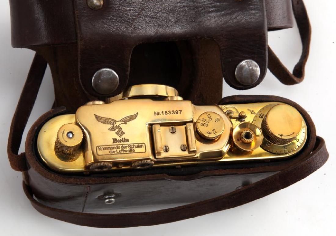GERMAN WWII LUFTWAFFE LEICA W CASE CAMERA GOLD