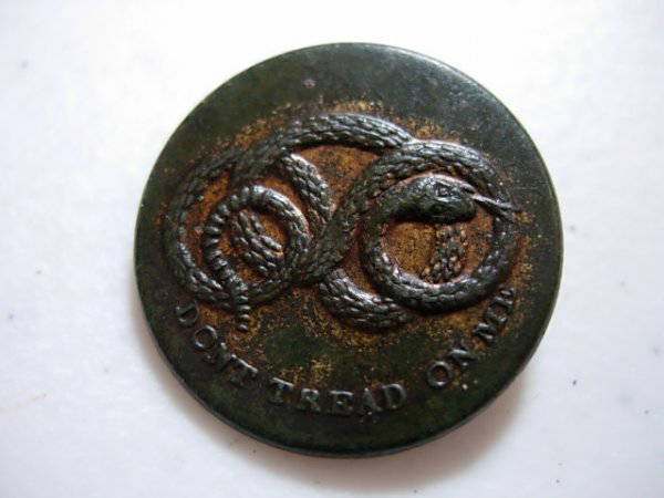 Revolutionary War Georgia Rattlesnake Button