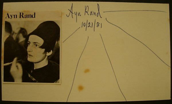 Rare Ayn Rand Autograph Signature