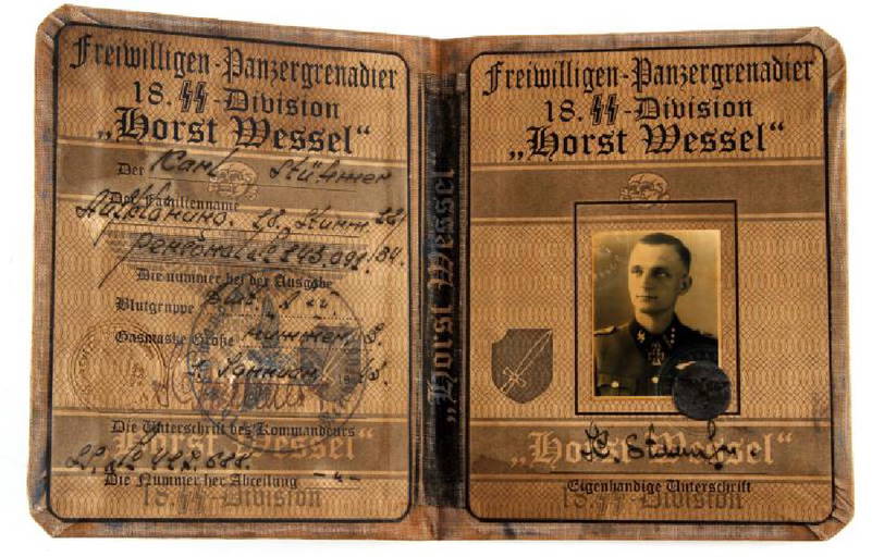 Wwii German 3rd Reich Waffen Ss Ausweis Id Card