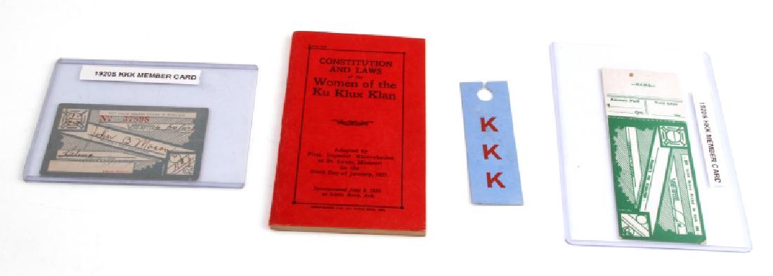 1920s Kkk Member Cards & Women Law Book