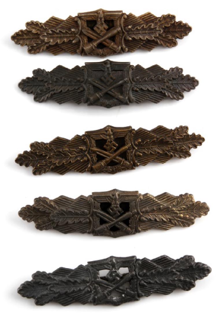5 GERMAN WWII ARMY CLOSE COMBAT CLASPS