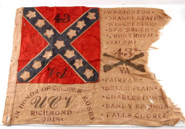 1918 Confederate Reunion Flag 43rd Battalion Va