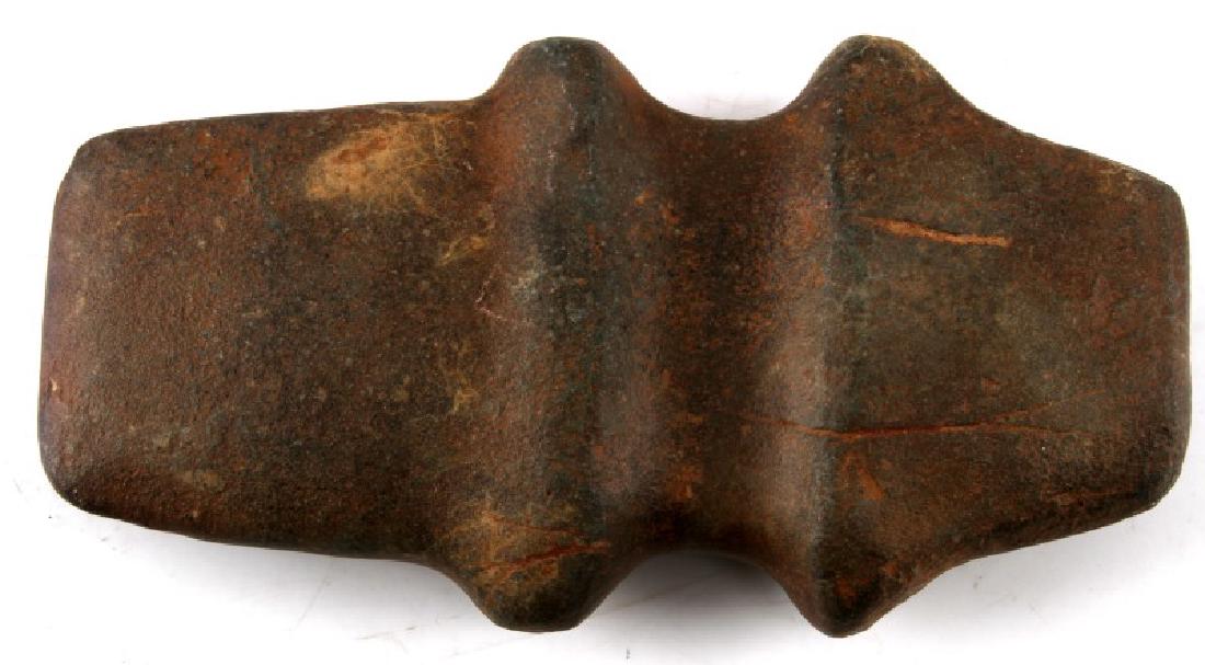 NATIVE AMERICAN HARD STONE GROOVED AXE 7 INCH