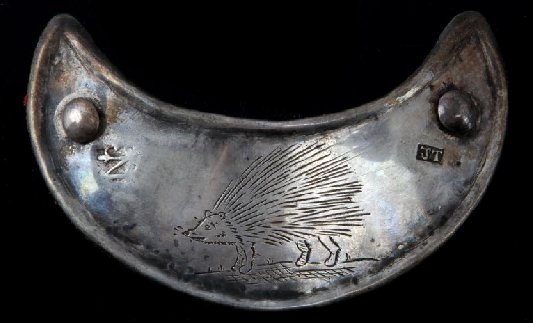 NATIVE AMERICAN ANTIQUE SILVER FUR TRADE GORGET