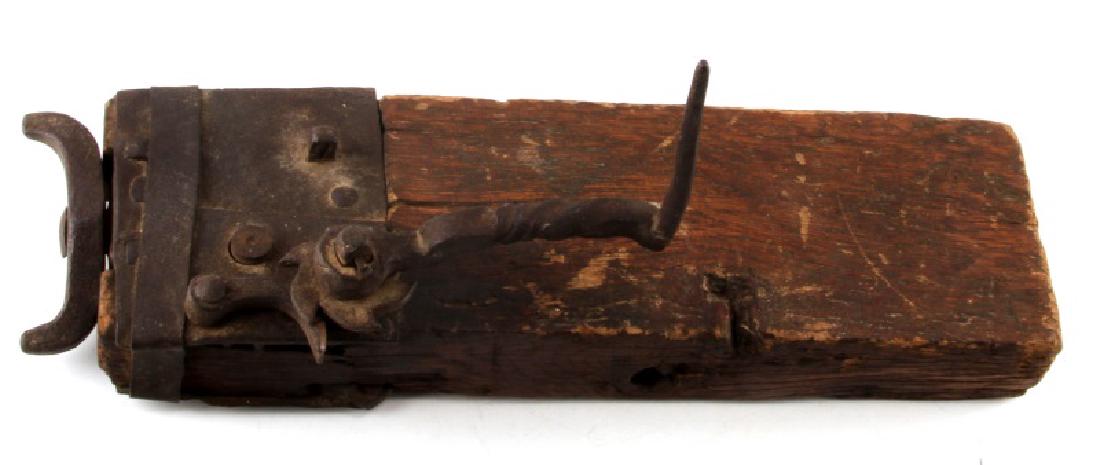 ANTIQUE CONESTOGA IRON & WOOD WAGON JACK