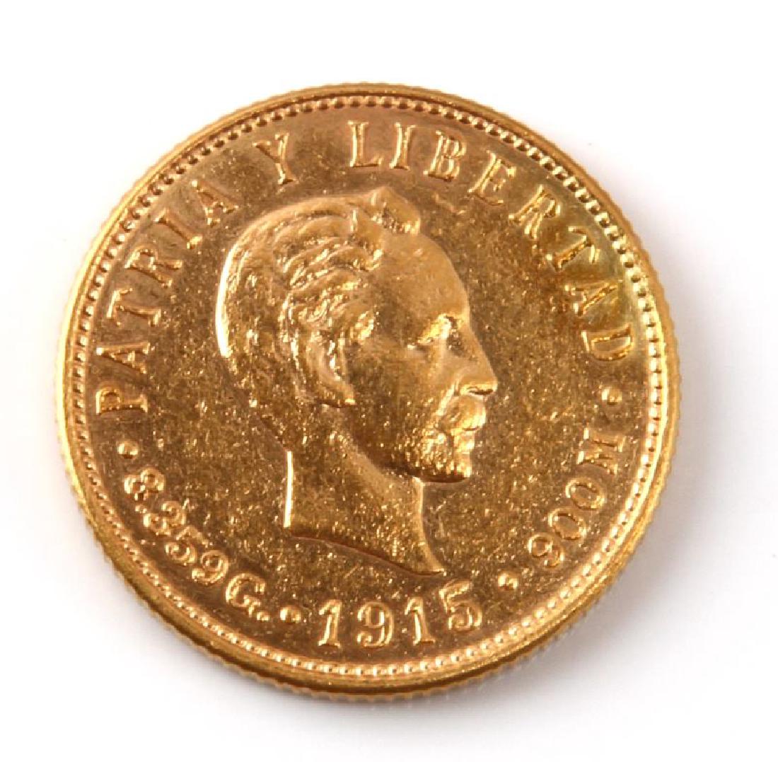 1915 CUBA 5 PESOS CINCO GOLD COIN KM -19