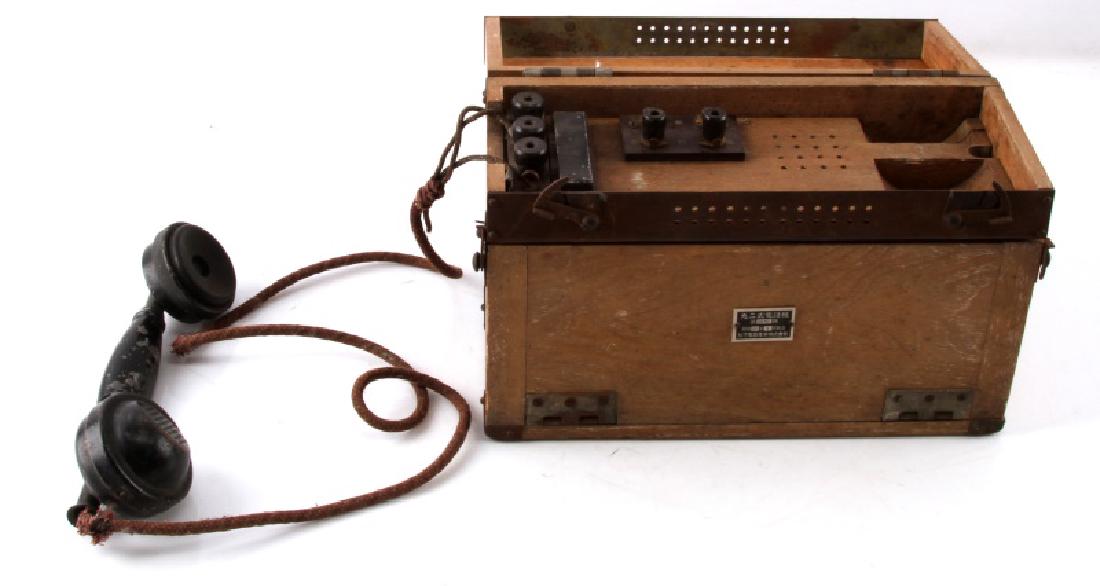 WWII JAPANESE FIELD PHONE RADIO IN WOODEN BOX