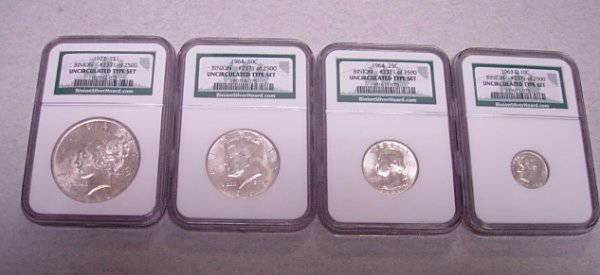 Ngc Binion Silver Hoard Unc 4 Coin Type Set