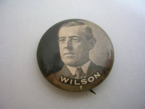 1912 Woodrow Wilson Campaign Button Political Pin