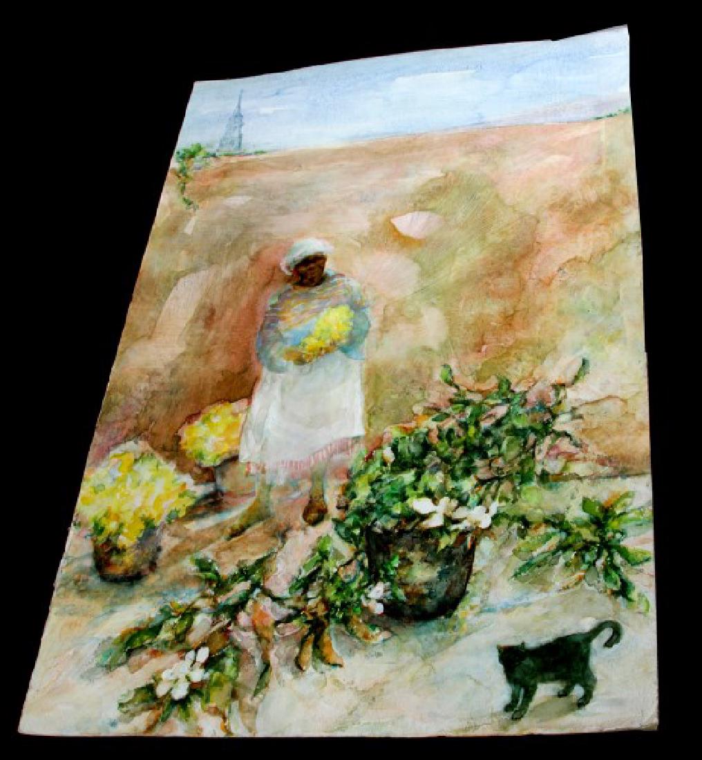 UNSIGNED ALICE SCOTT SCANLAND WATERCOLOR PAINTING