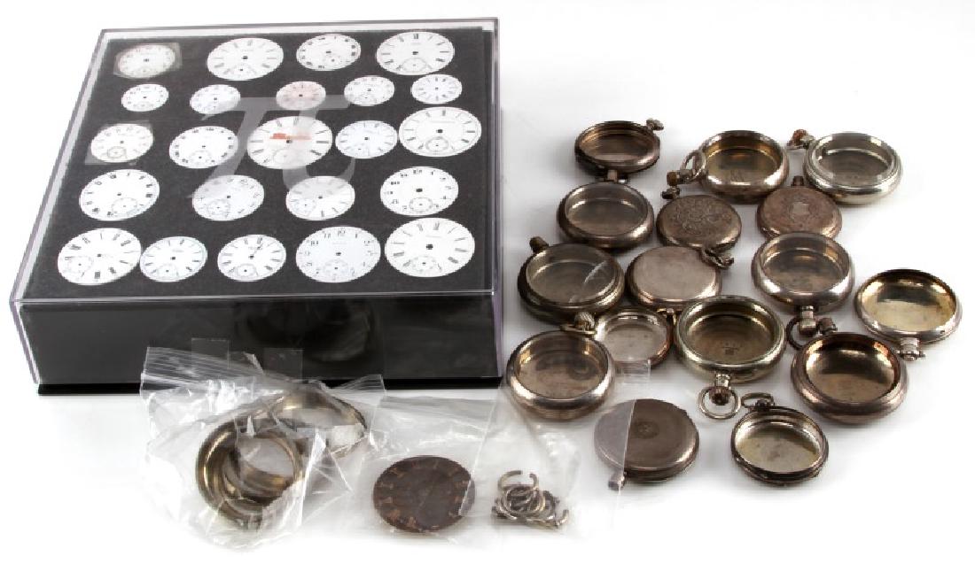 VARIOUS ANTIQUE POCKET WATCH PARTS LOT