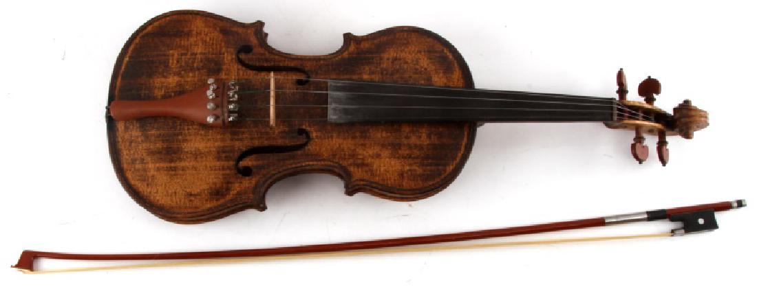 Vintage Walnut Violin Fully Functional W Bow