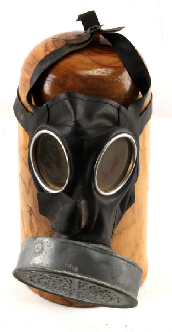 WWII GERMAN MILITARY GAS MASK WITH STRAP