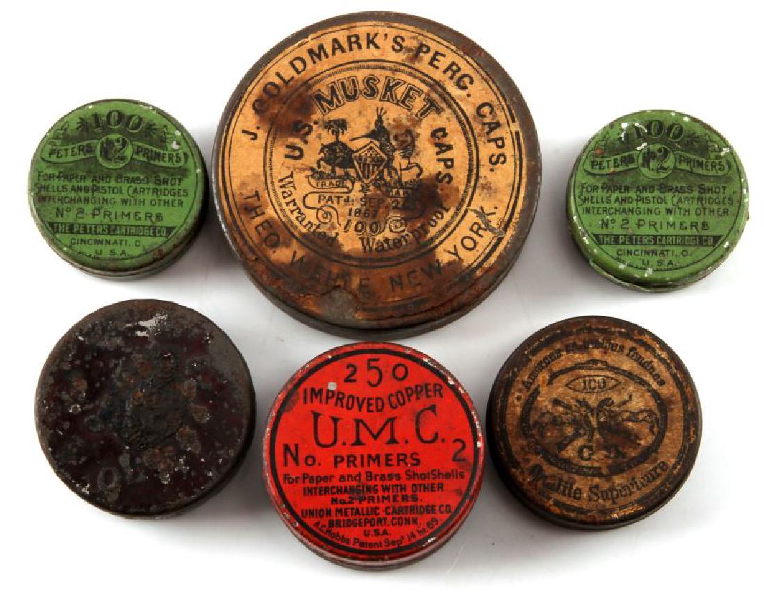 19TH CENTURY PRIMER PERCUSSION CAP CONTAINER LOT