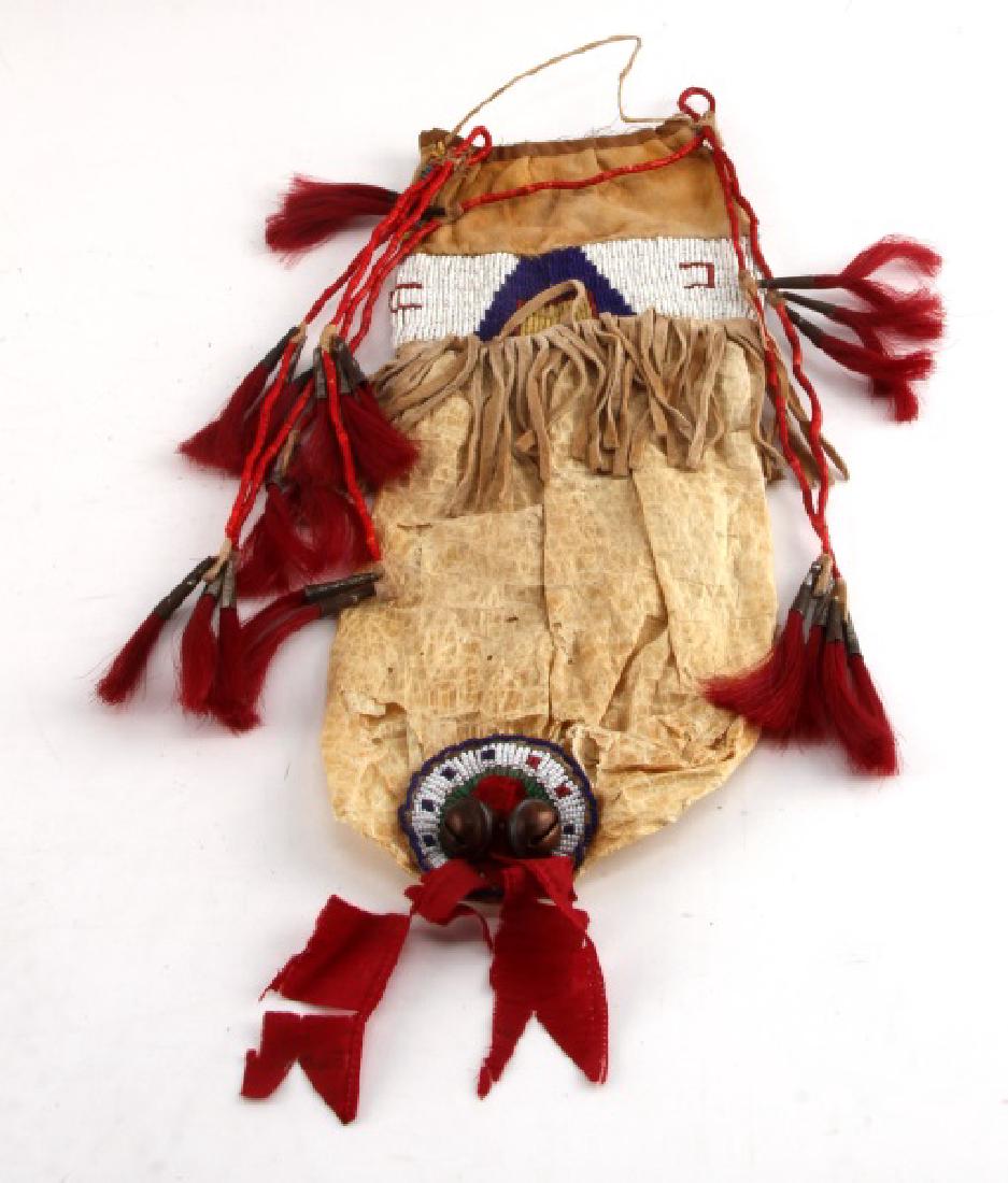 BEADED PLAINS INDIAN BUFFALO BLADDER BAG