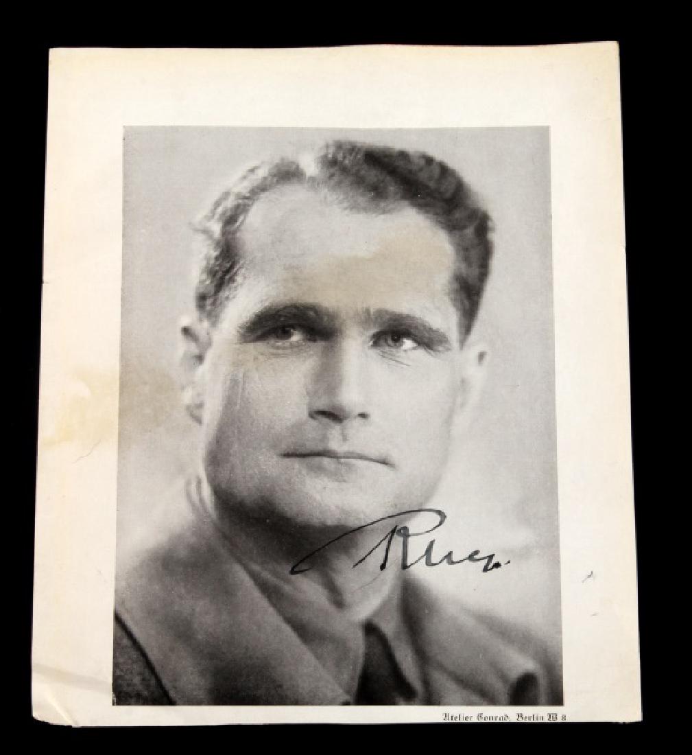 RUDOLF HESS SIGNED BLACK & WHITE PORTRAIT PHOTO