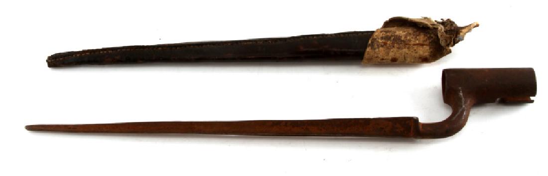 Wwi Era Triangular Blade Bayonet Leather Scabard