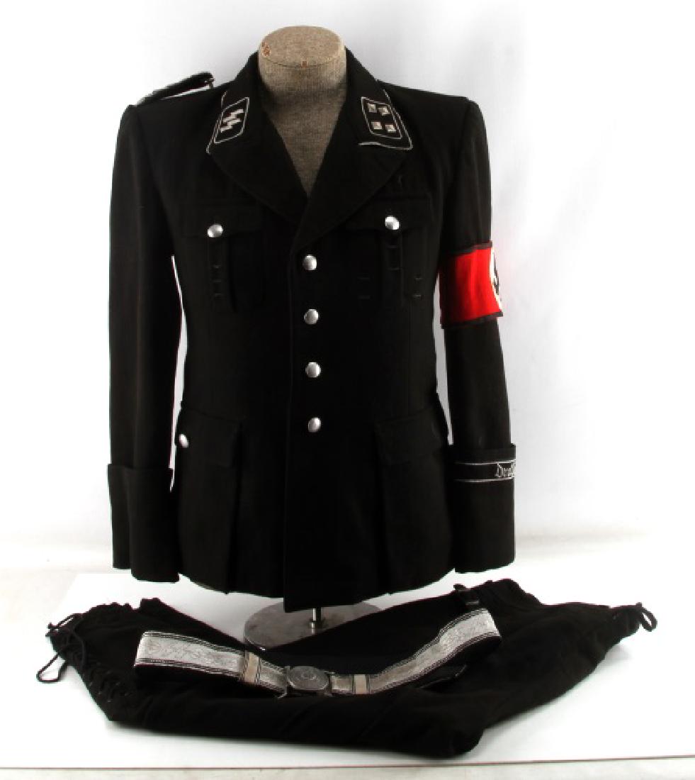 WWII GERMAN ALLGEMEINE SS OFFICER UNIFORM NAMED