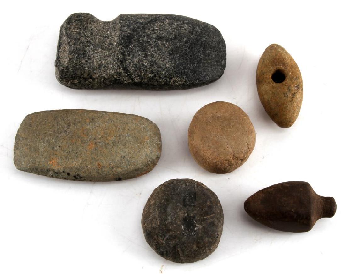 NATIVE AMERICAN CARVED STONE ARTIFACT LOT OF 6