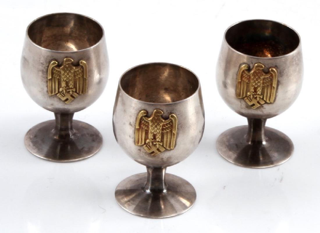 3 GERMAN WWII NSDAP SCHNAPPS VODKA CUP SET