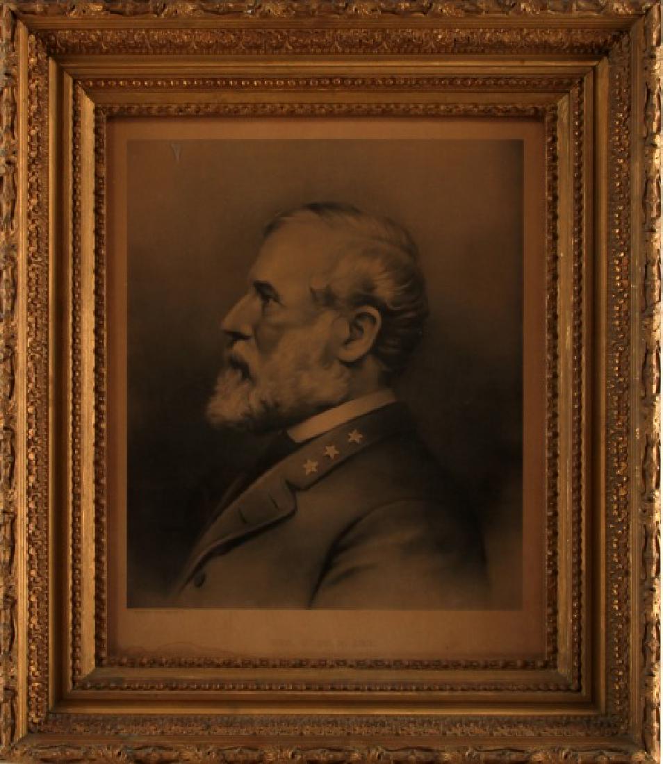 19TH CENTURY PORTRAIT OF ROBERT E LEE LITHOGRAPH