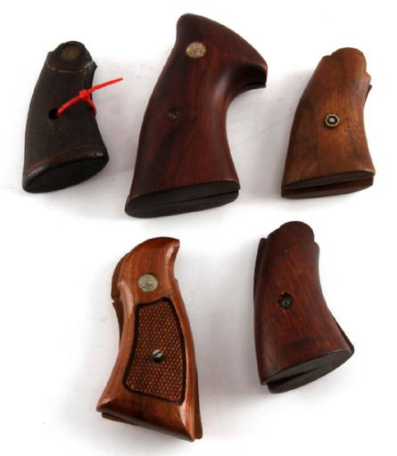 Group Of 5 Wooden Revolver Grips Smith & Wesson