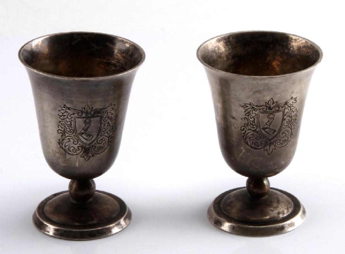 WWII GERMAN 3RD REICH GOERING SILVER SCHNAPPS CUPS