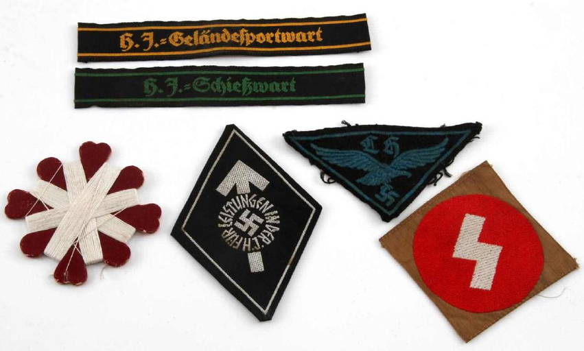 Wwii German 3rd Reich Hitler Youth Patch Lot Of 5