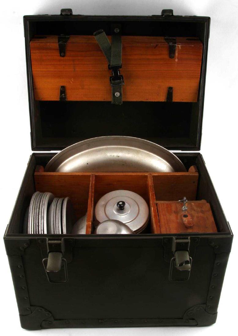 WWII & LATER U.S MILITARY OFFICER'S MESS KIT TRUNK