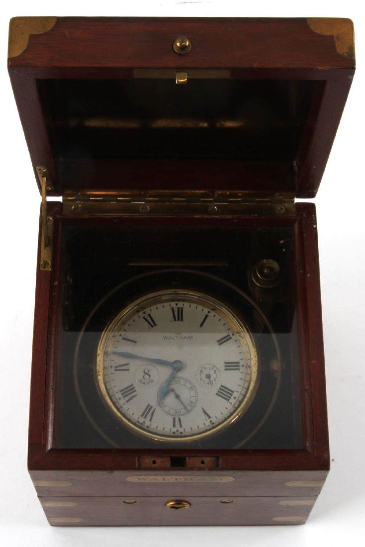 NAVAL BOXED 8-DAY NAVAL CHRONOMETER BY WALTHAM