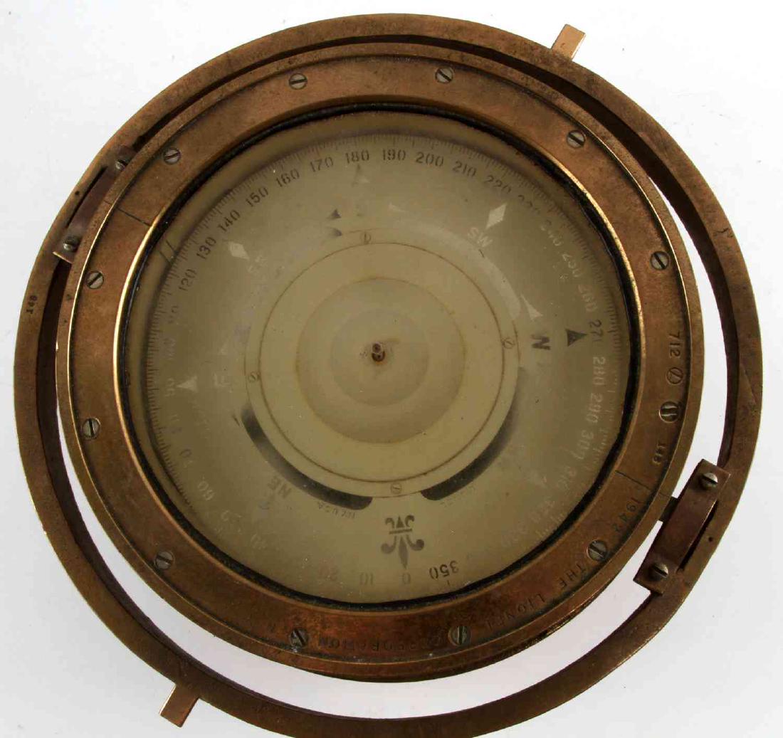 WWII 1942 US NAVY LIONEL COMPASS FOR BINNACLE