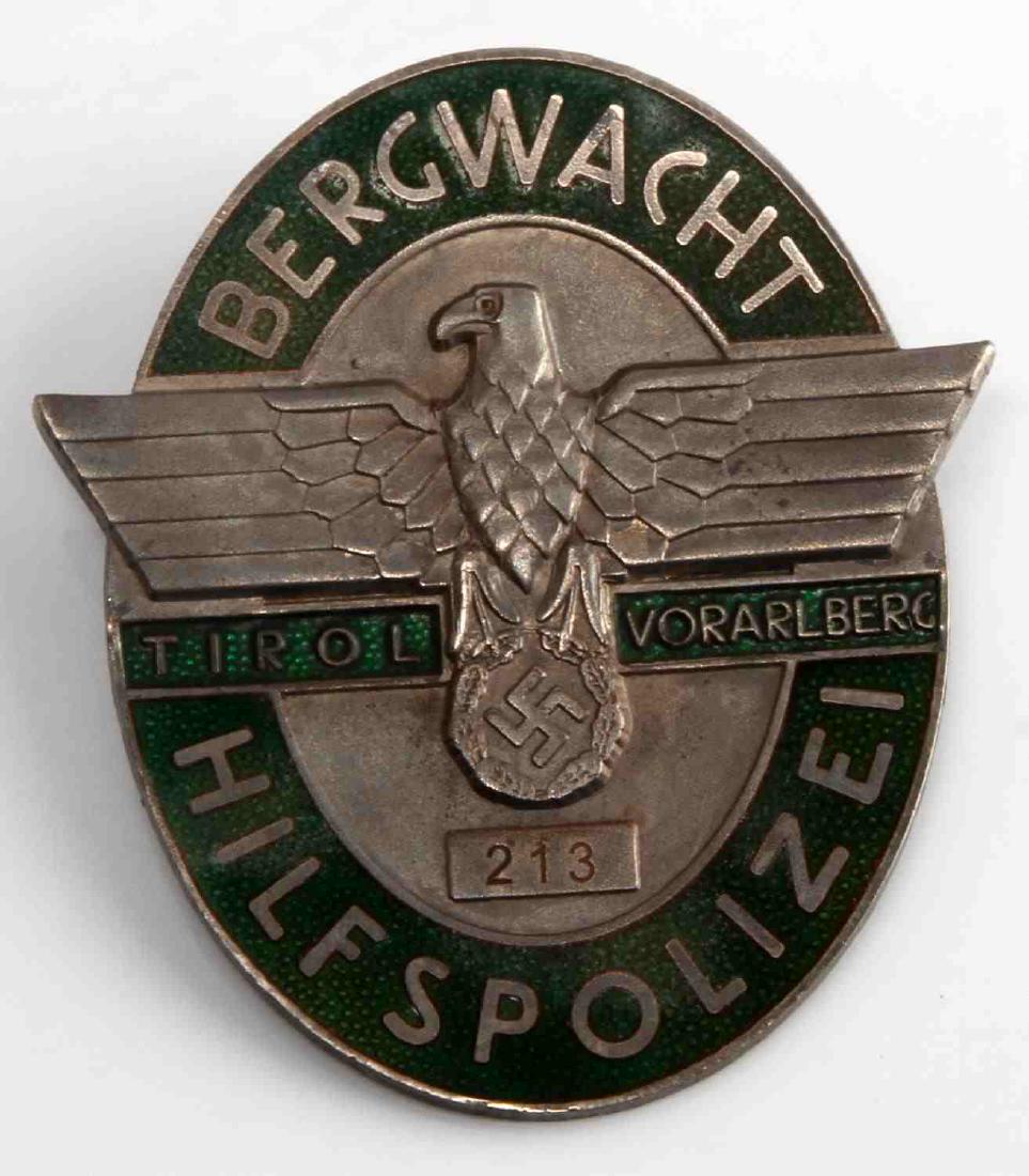 WWII GERMAN THIRD REICH HILFSPOLIZEI POLICE BADGE