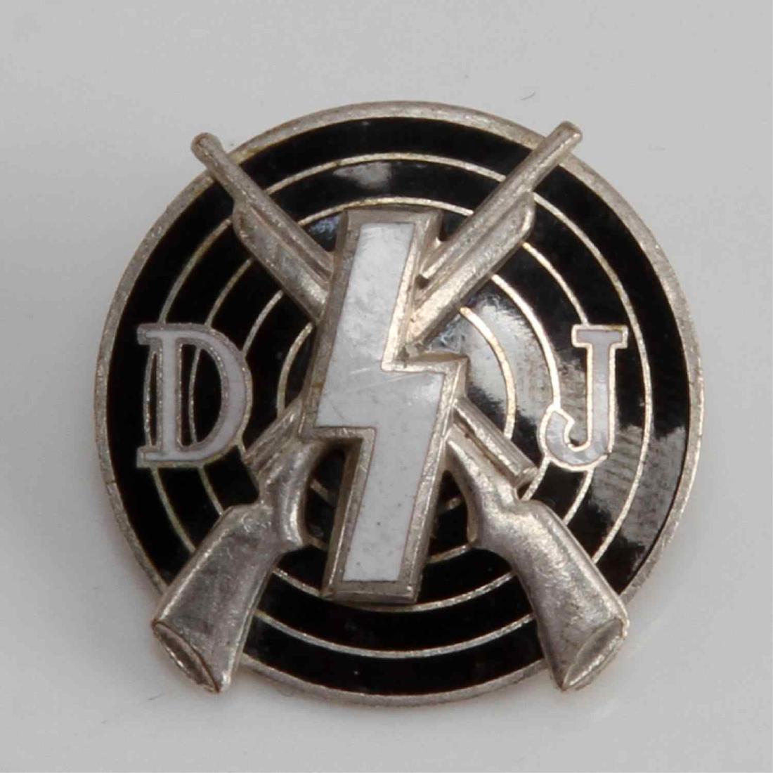 Wwii German Third Reich Silver Dj Marskman Badge