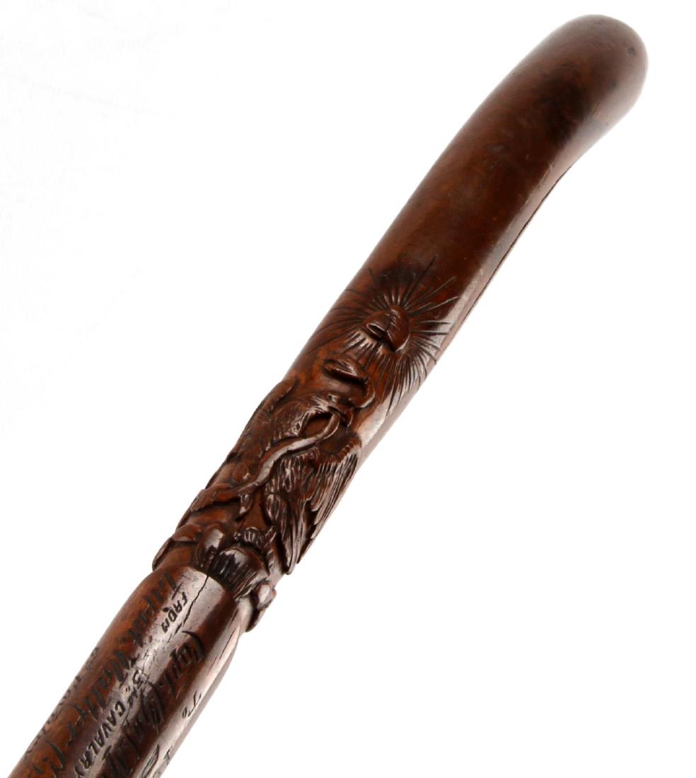 1892 US ARMY 6TH CAVALRY PRESENTATION WOOD CANE