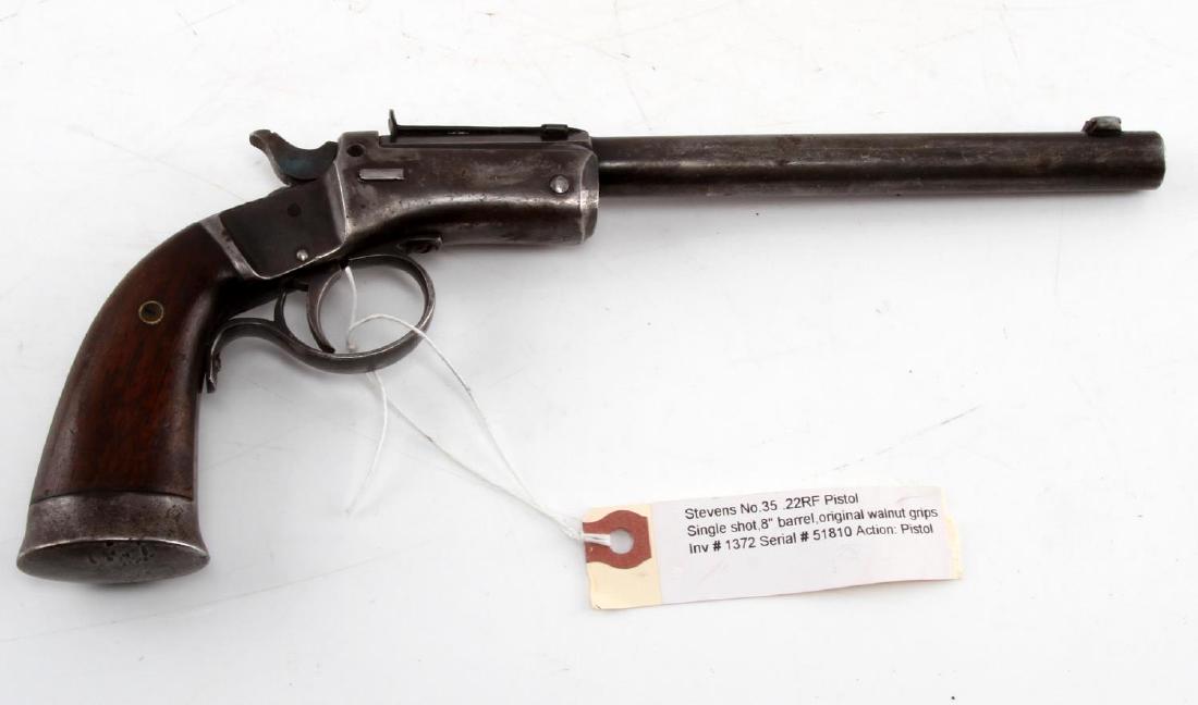 ANTIQUE STEVENS .22 CALIBER SINGLE SHOT PISTOL 8"