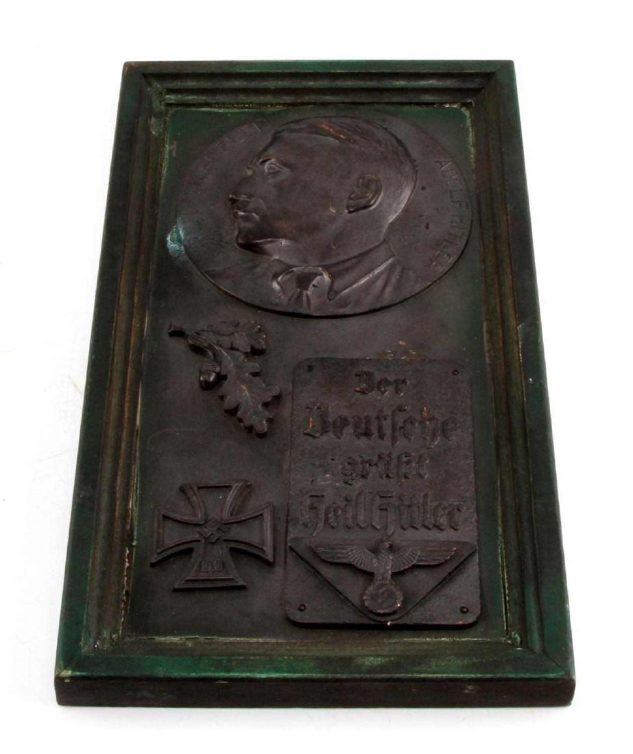 WWII GERMAN THIRD REICH ADOLF HITLER WALL PLAQUE