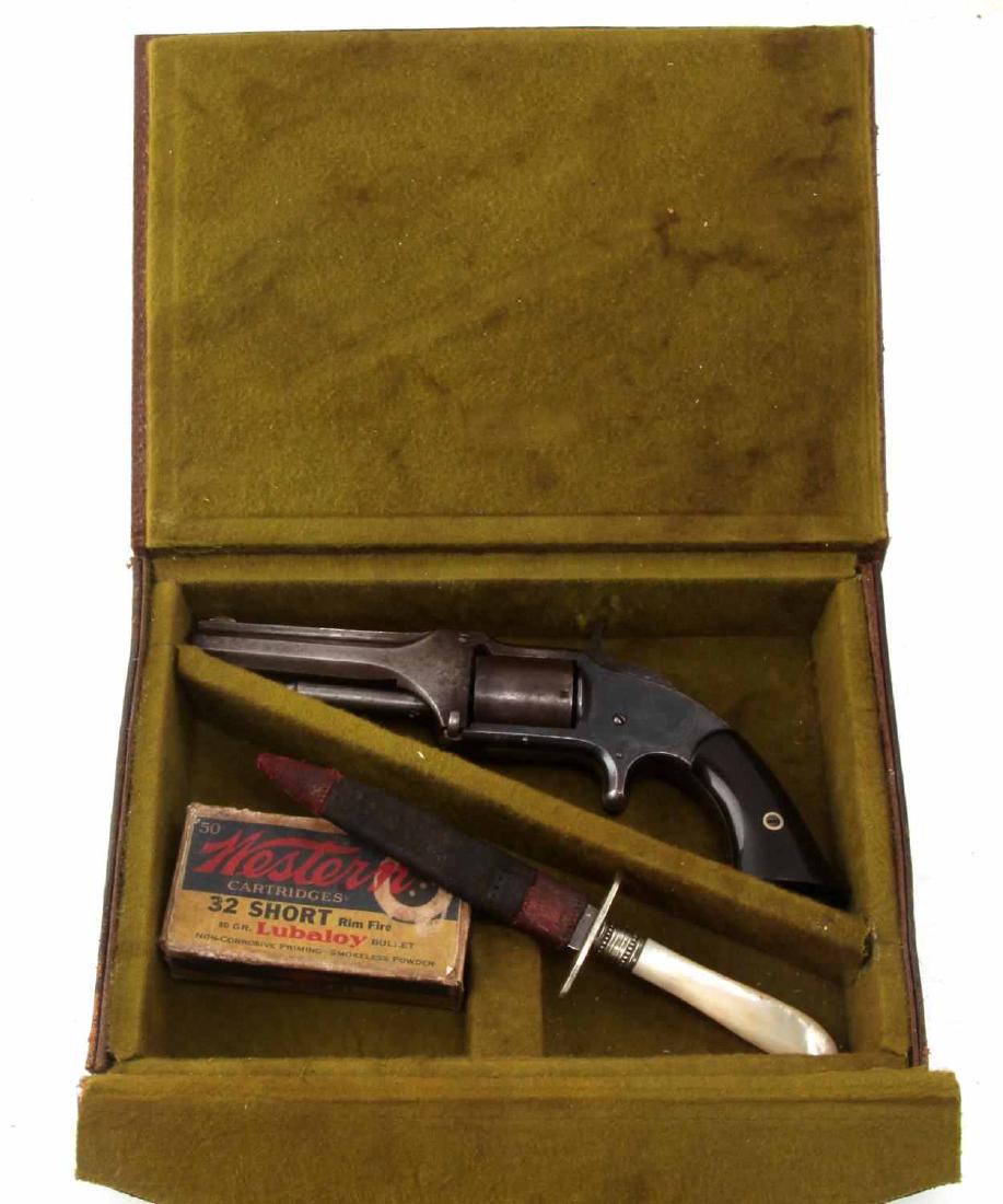 SMITH & WESSON MODEL 1 1/2 CASED REVOLVER W DAGGER