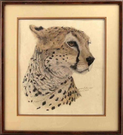 Barbara Keel Cheetah Signed Vintage Wildlife Print