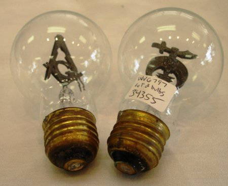 LOT 2 SHRINER MASONIC AEROLUX LIGHT BULBS 1940'S - May 20, 2007 ...