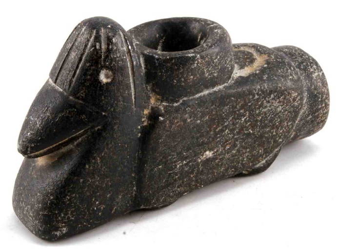 Native American Stone Bird Effigy Pipe