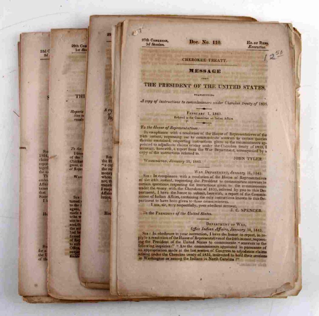 US 1840-50S NATIVE AMERICAN TREATY DOCUMENTS
