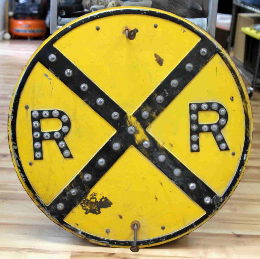 30 INCH MARBLE INSERT RR RAILROAD CROSSING SIGN
