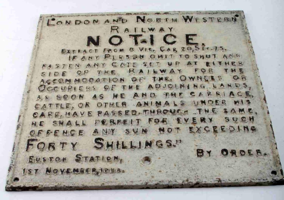1888 LONDON AND NORTH WESTERN RAILWAY SIGN LARGE