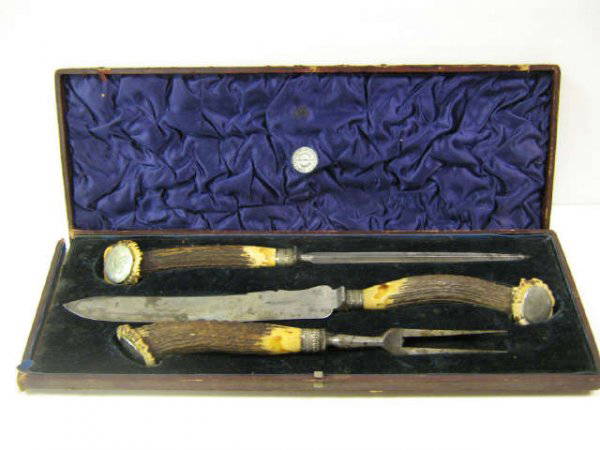 Antique Harrison & Co. Sheffield Bone Carving Set