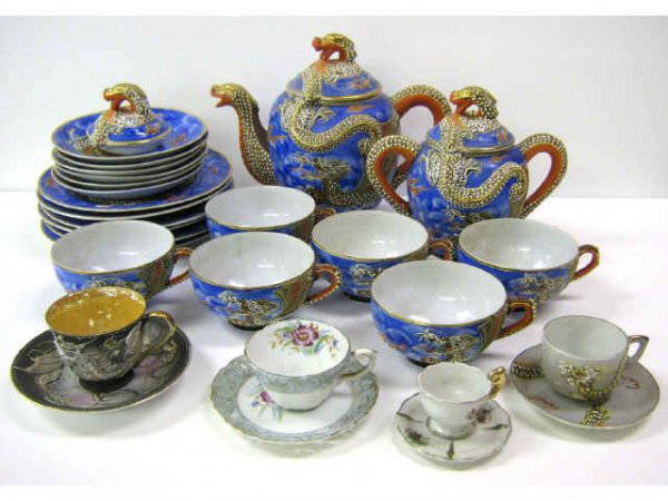 Nippon Moriage Dragonware Geisha Tea Set
